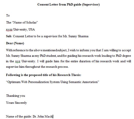 Download PhD Consent Letter Sample PhDTalks