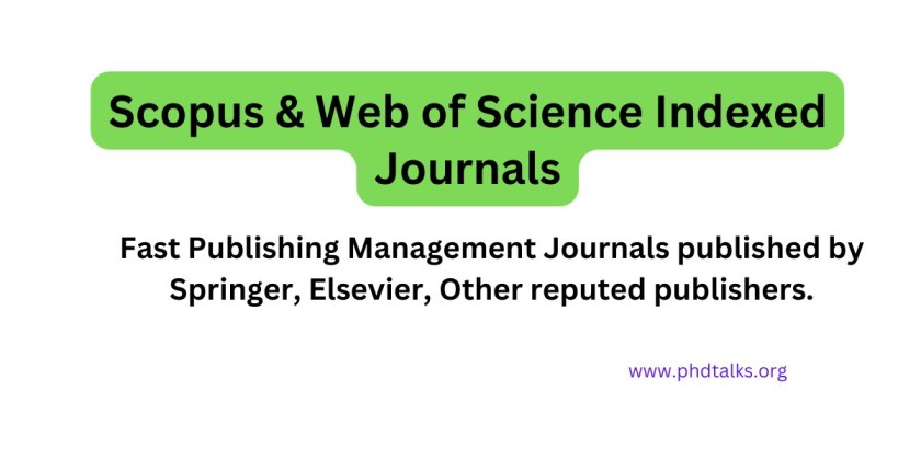 Fast publishing Scopus indexed journals in management - PhDTalks