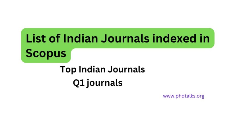 Scopus Indexed Indian Journals - PhDTalks