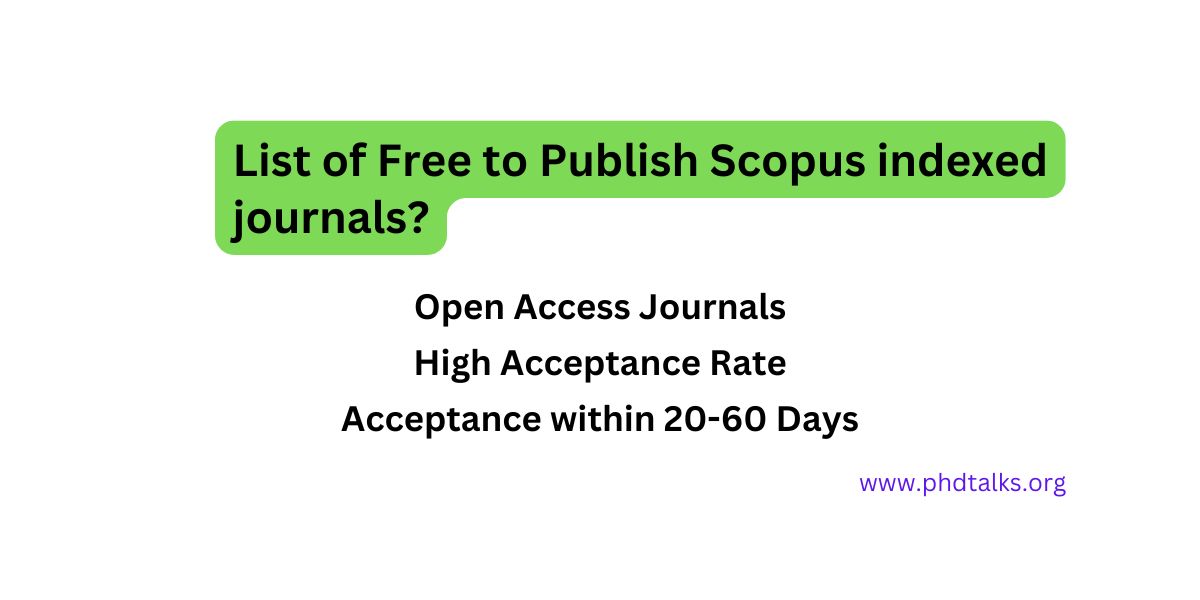 Free (Non- Paid) Scopus Journals - PhDTalks