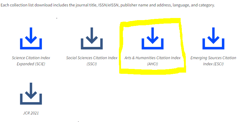 Steps to download AHCI indexed journal list - PhDTalks