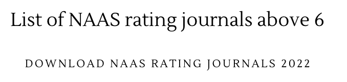 NAAS rating journals above 6 - PhDTalks