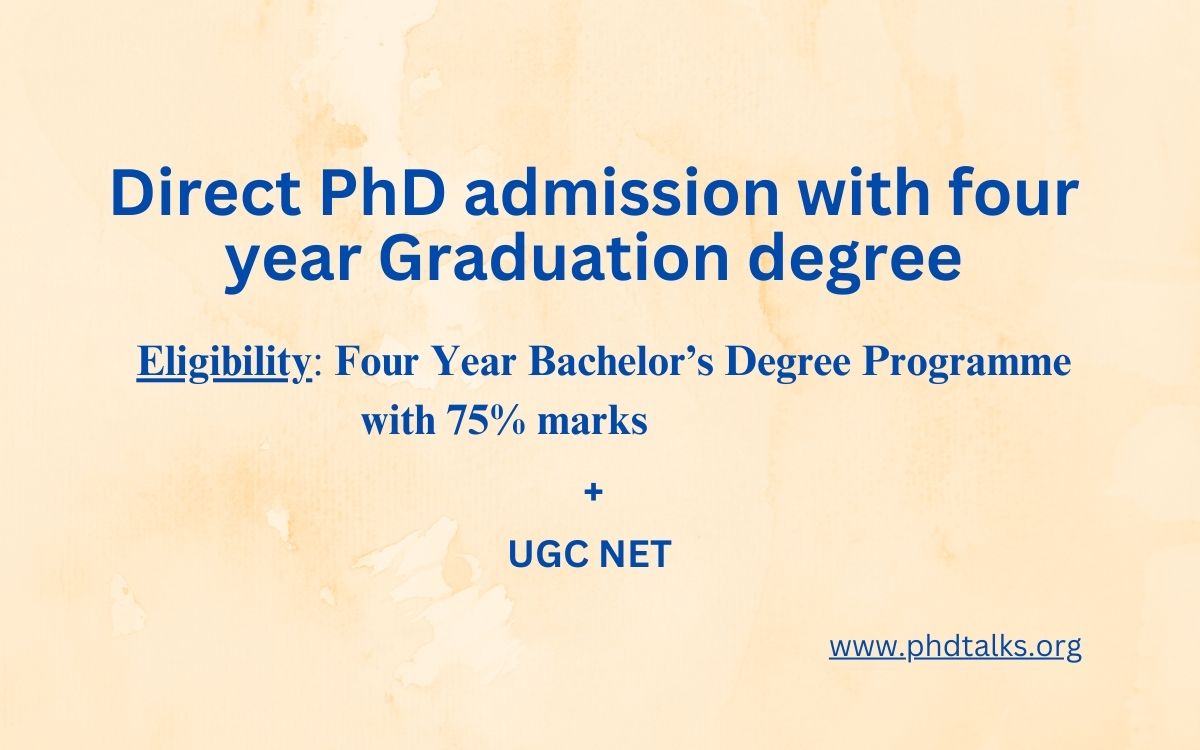 PhD admission with four year Graduation degree - PhDTalks