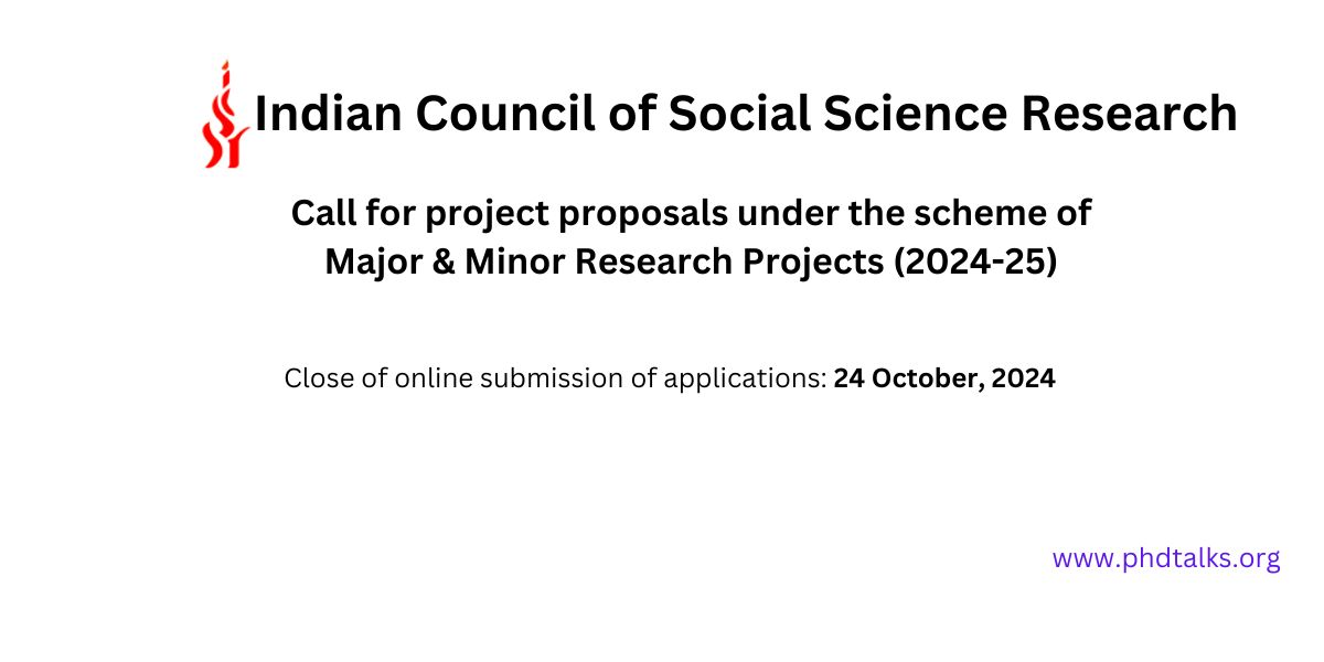 ICSSR invites project proposals under scheme of Major & Minor Research ...