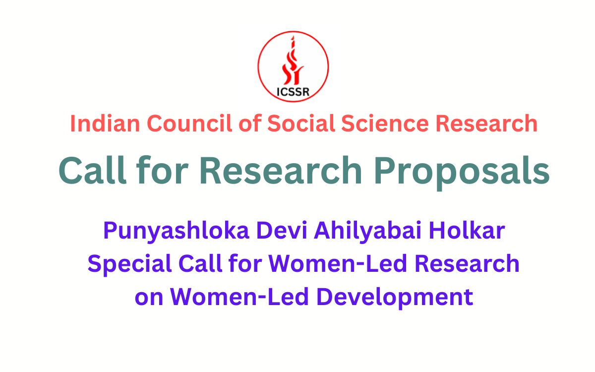 Punyashloka Devi Ahilyabai Holkar Special Call for Women-Led Research onWomen-Led Development ...