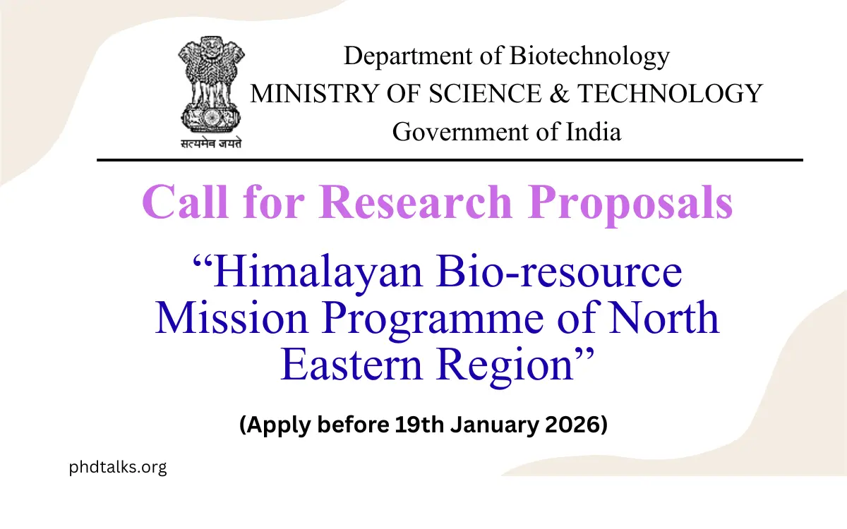 DBT Call for Proposals under Himalayan Bio-resource Mission Programme ...